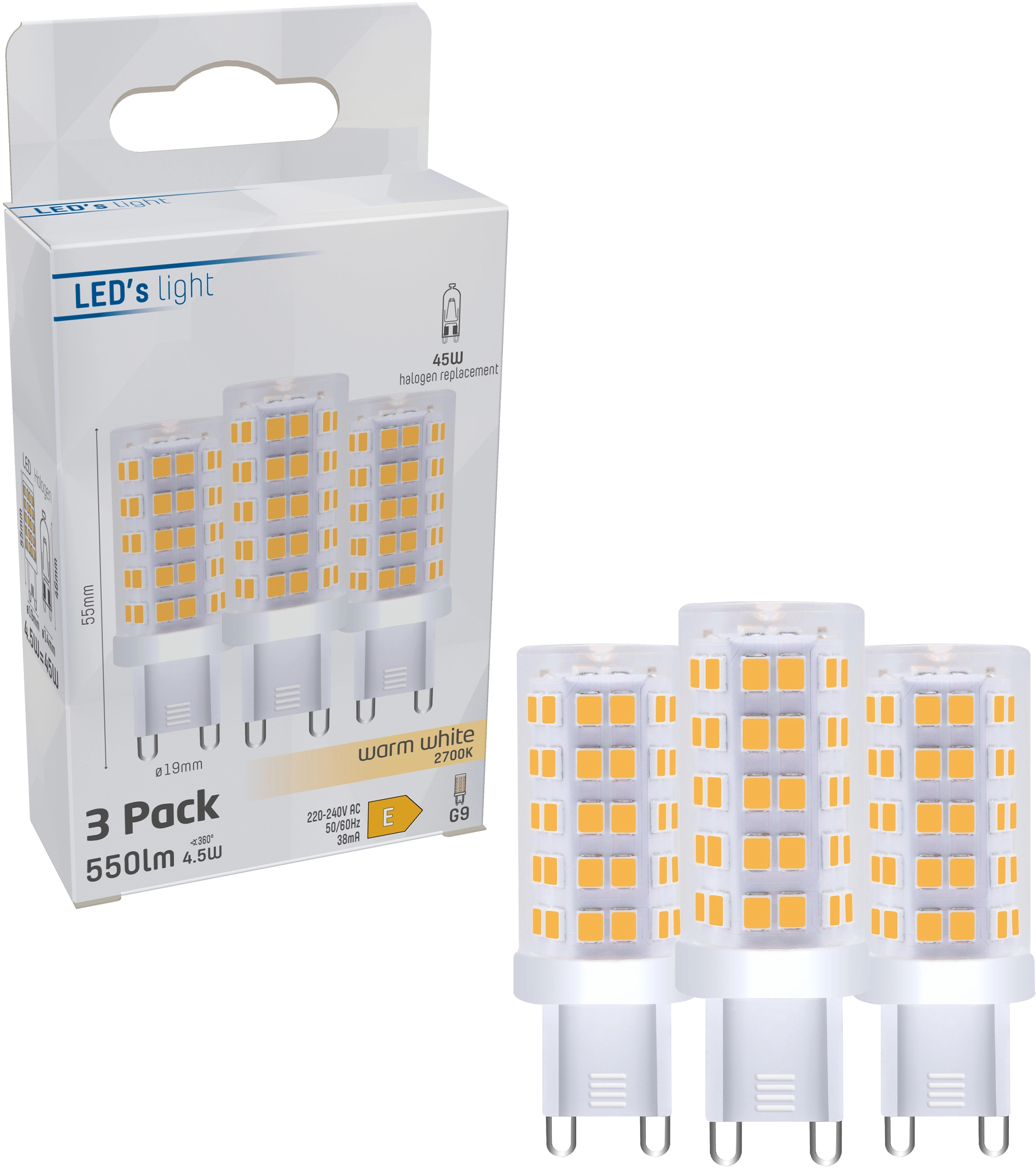 LED-Leuchtmittel SMD G9 Kapsel 4,7 W 550 lm 3er-Set kaufen bei OBI