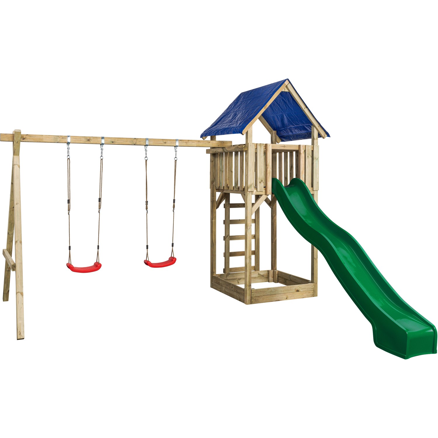 SwingKing Spielgerät Jonas mit Rutsche Grün 421 cm x 350 cm x 297 cm ...