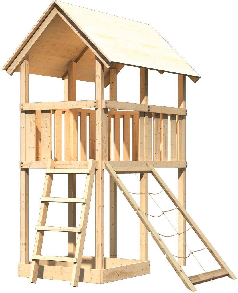 Karibu Spielturm Danny Satteldach Netzrampe kaufen bei OBI