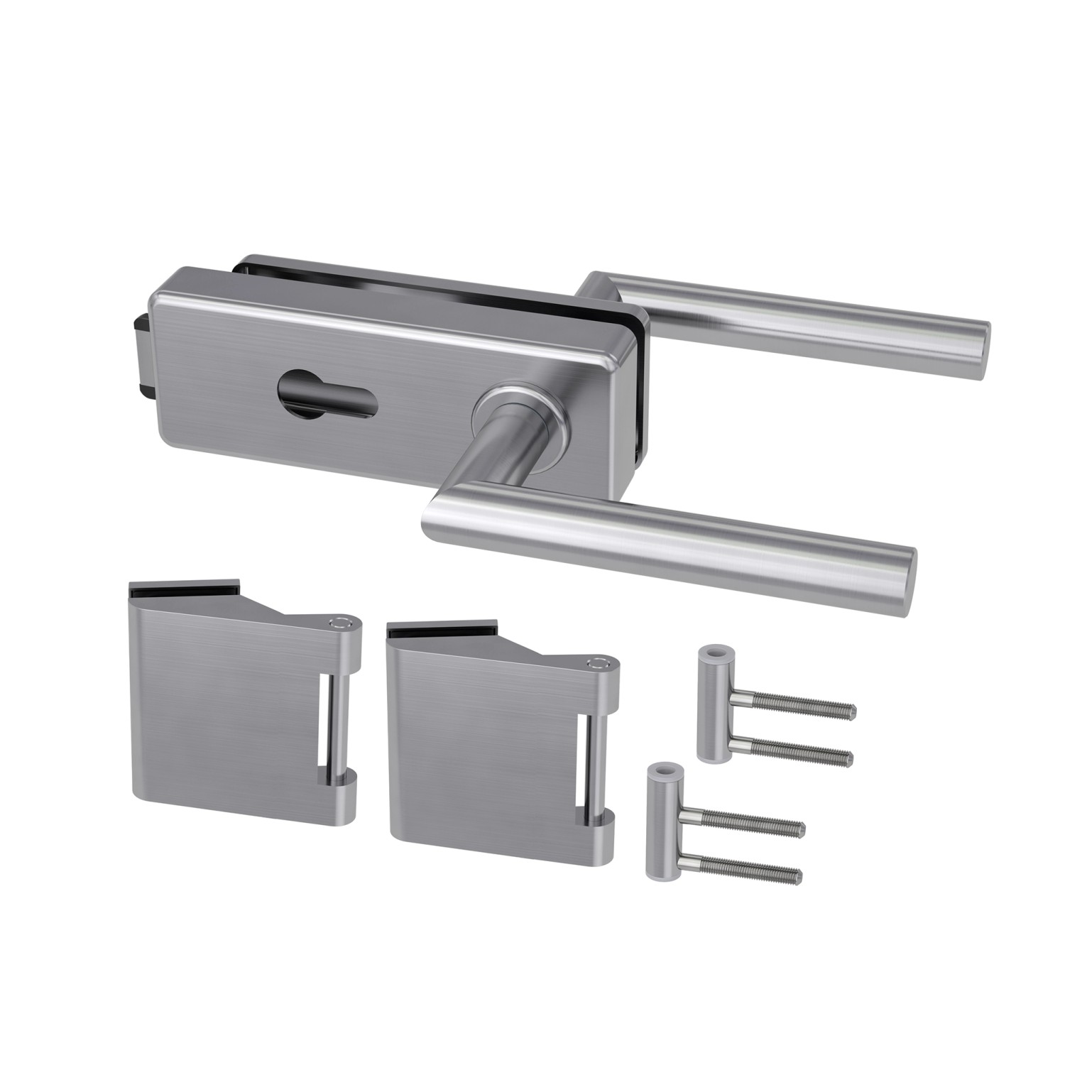 Novadoors Glasdrehtürbeschlag-Set Nova Smart 61 Profilzylinderschloss ...