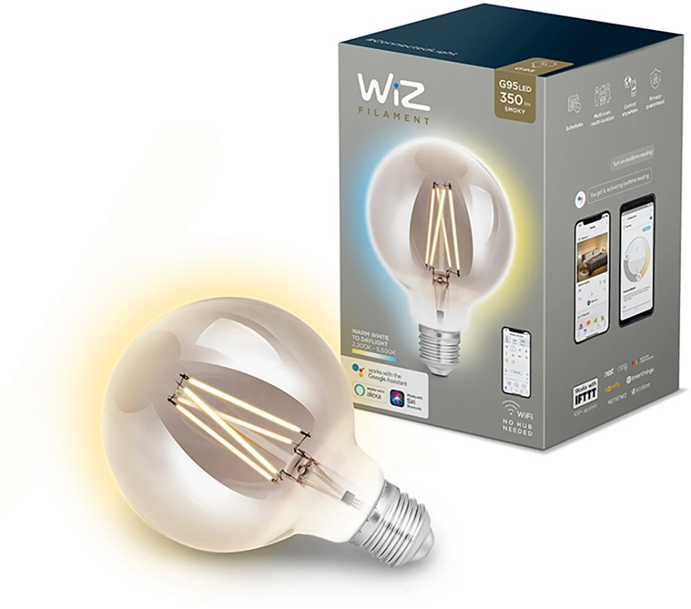 WiZ Smart LED-Leuchtmittel Wifi Filament Smoky G95 E27 7 W kaufen bei OBI WiZ Smart LED-Leuchtmittel Wifi Filament Smoky G95 E27 7 W kaufen bei OBI