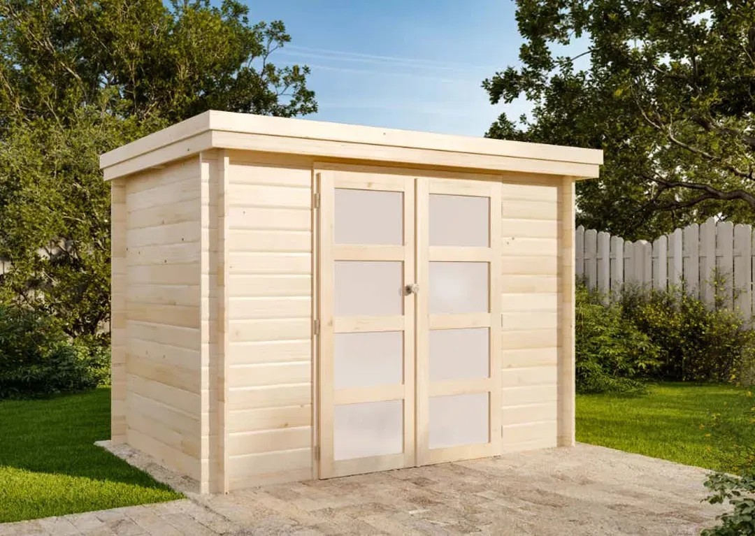 Alpholz Gartenhaus Oregon Flachdach 511 cm x 321 cm Natur kaufen bei OBI