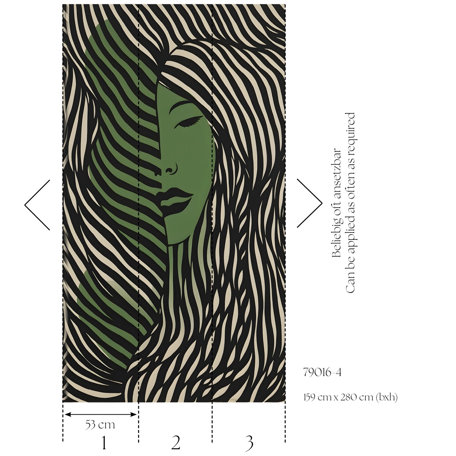 A.S. Creation Fototapete Frau Wellen-Optik 1,59 m x 2,8 m Creme Grün FSC® kaufen bei OBI