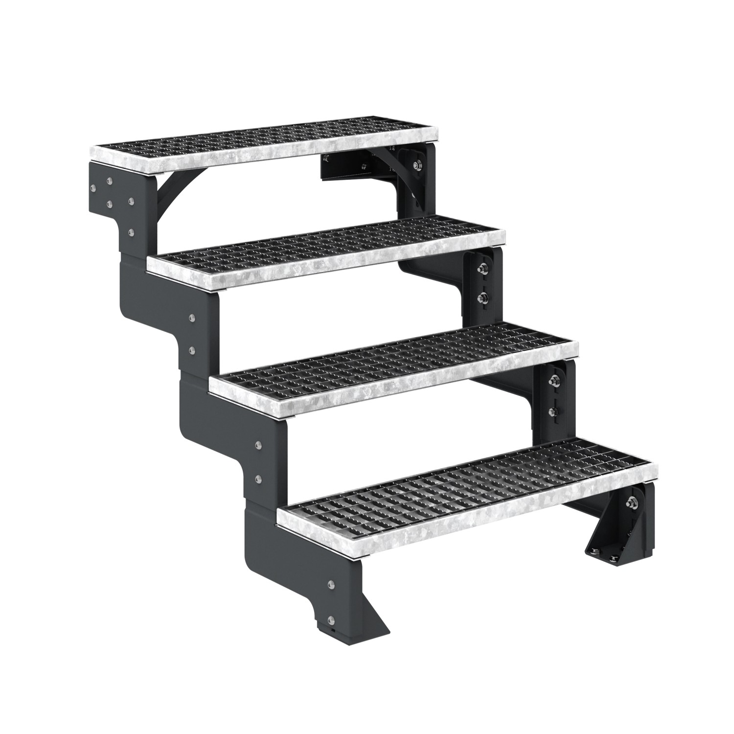 Dolle Außentreppe Gardentop Anthrazit 4 Gitterroststufe 80 cm Ohne ...