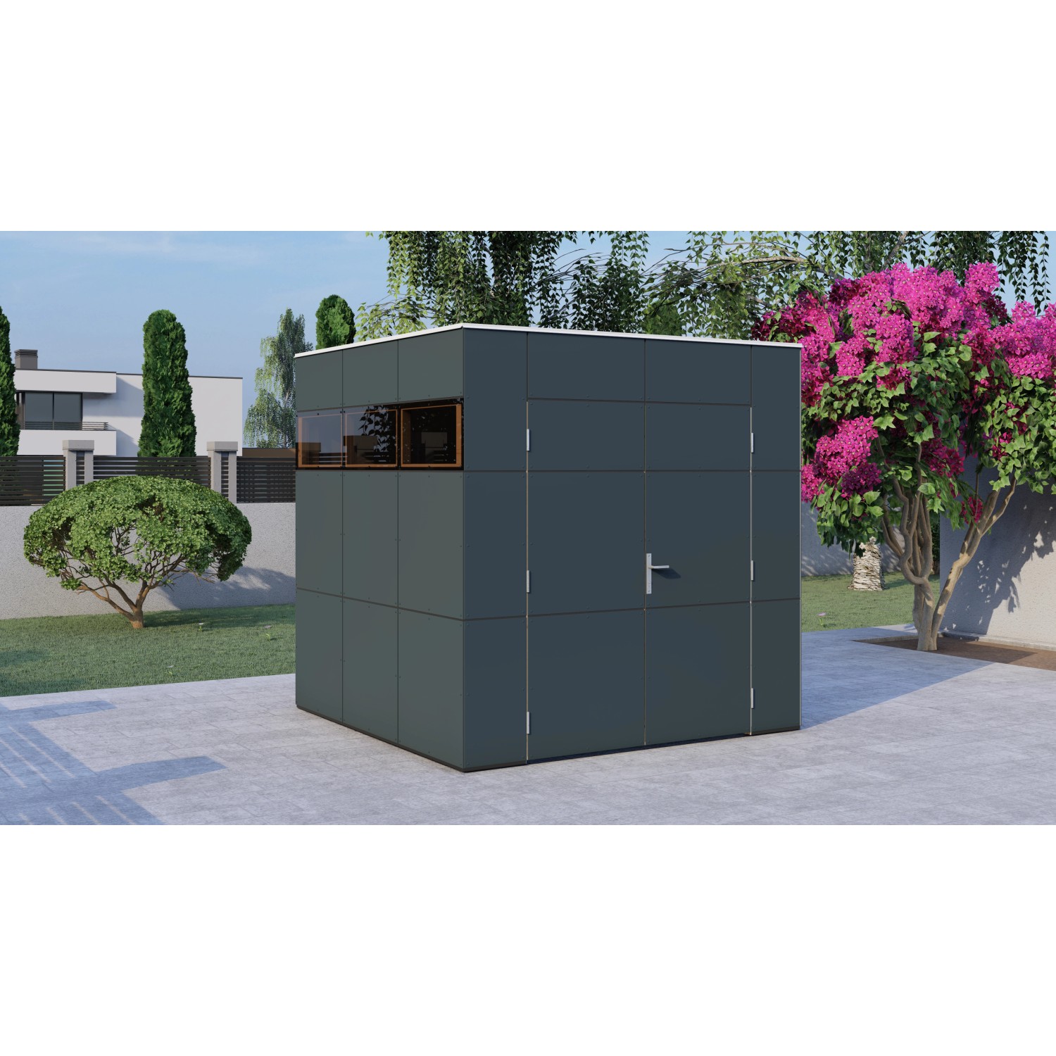 Bertilo Gartenhaus HPL 1 Anthrazit-Grau 228 cm x 230 cm FSC® kaufen bei OBI