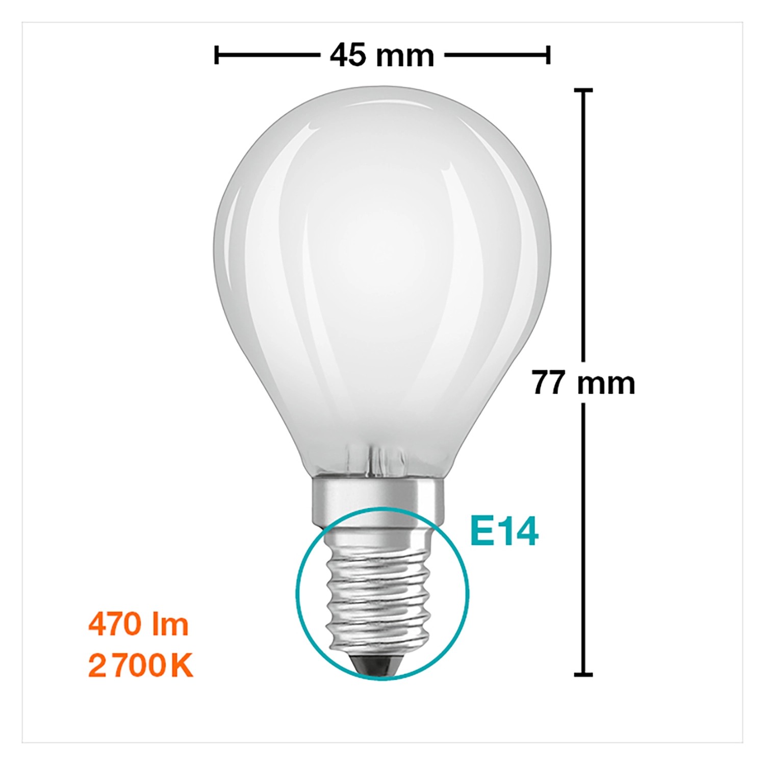 Osram LED-Leuchtmittel E14 Tropfenform 4 W 470 lm 2er Set 7,7 x 4,5 cm (H x Ø) kaufen bei OBI