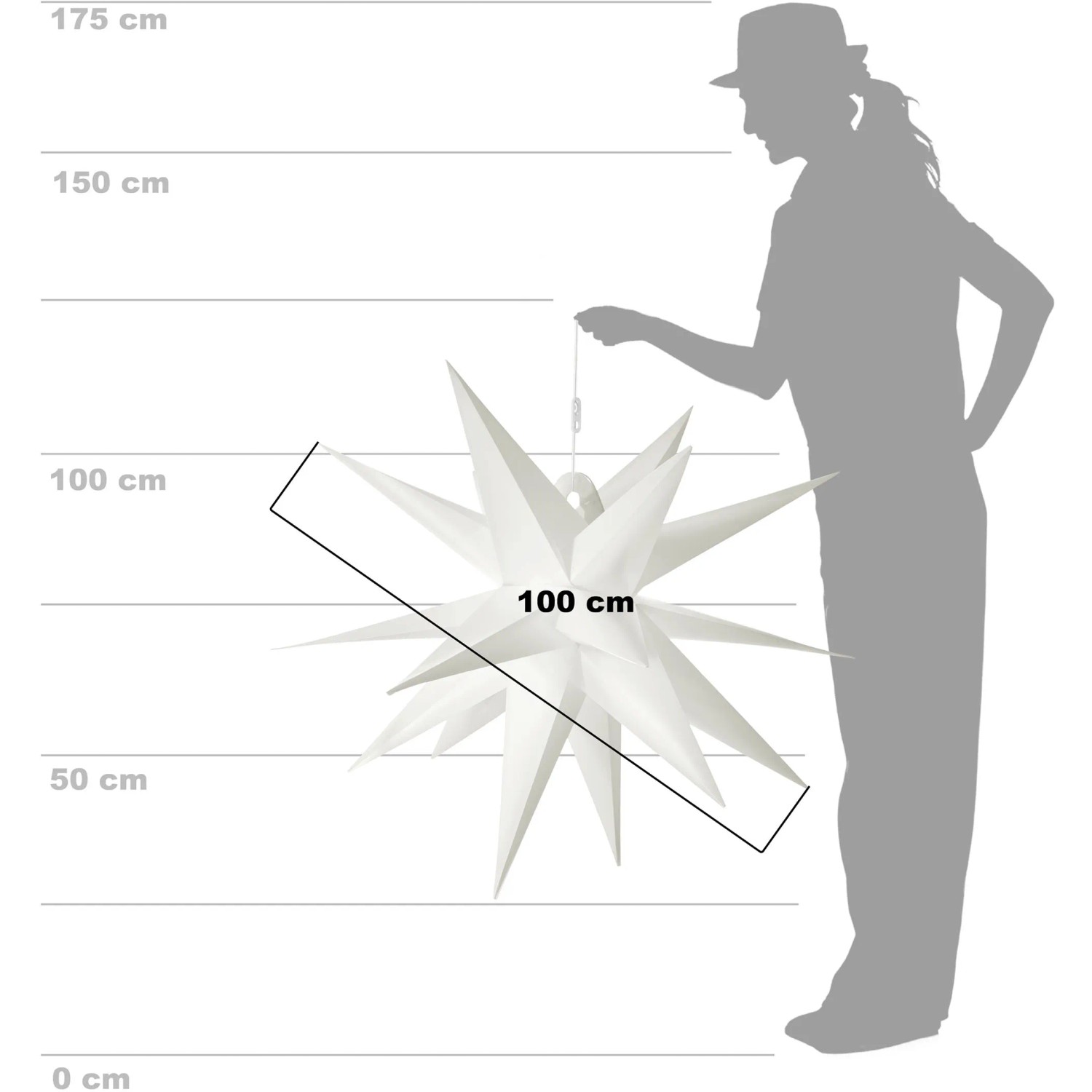 Amare LED-3D-Weihnachtsstern XXL Ø 100 cm Weiß kaufen bei OBI
