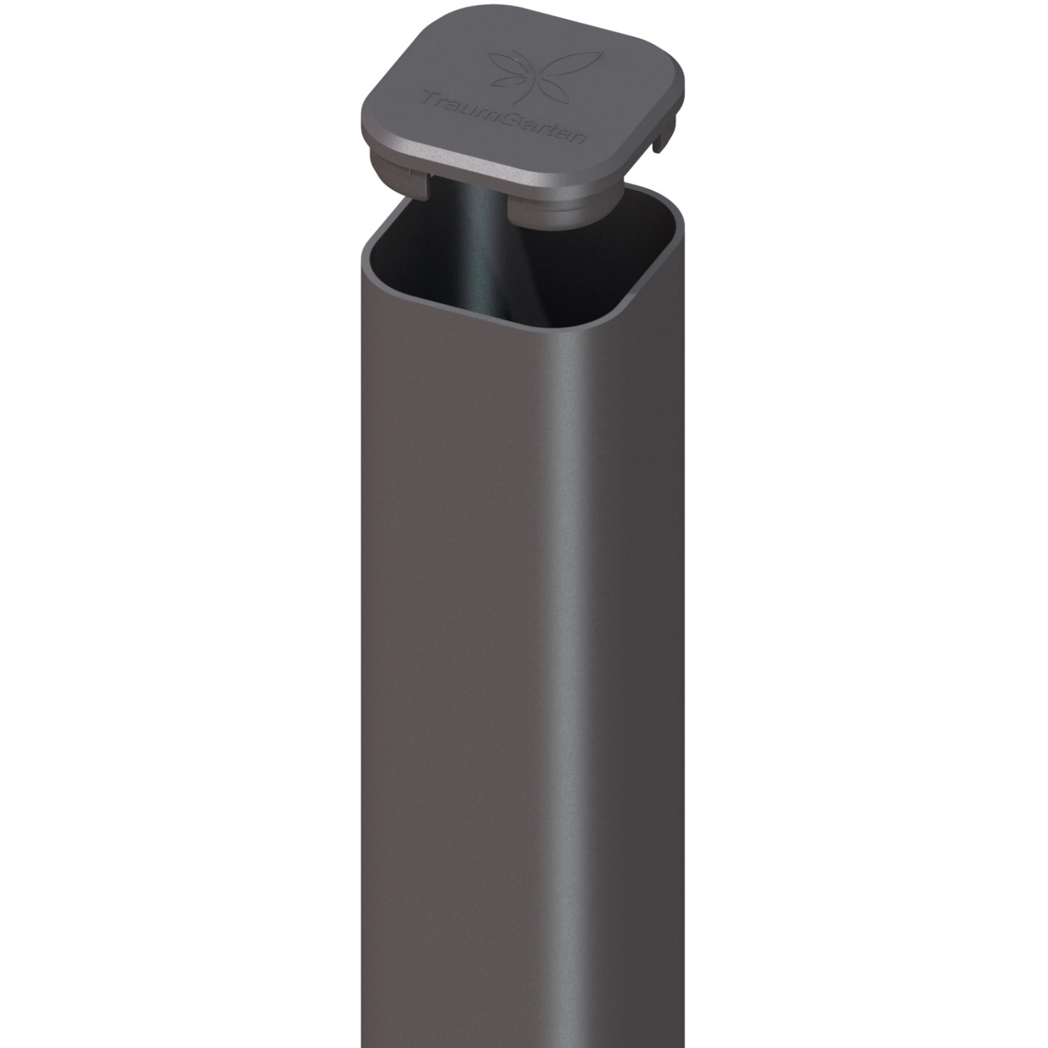 Zaun Zubehör Metallpfosten Anthrazit z. Aufschrauben 7 cm x 7 cm x 195 ...