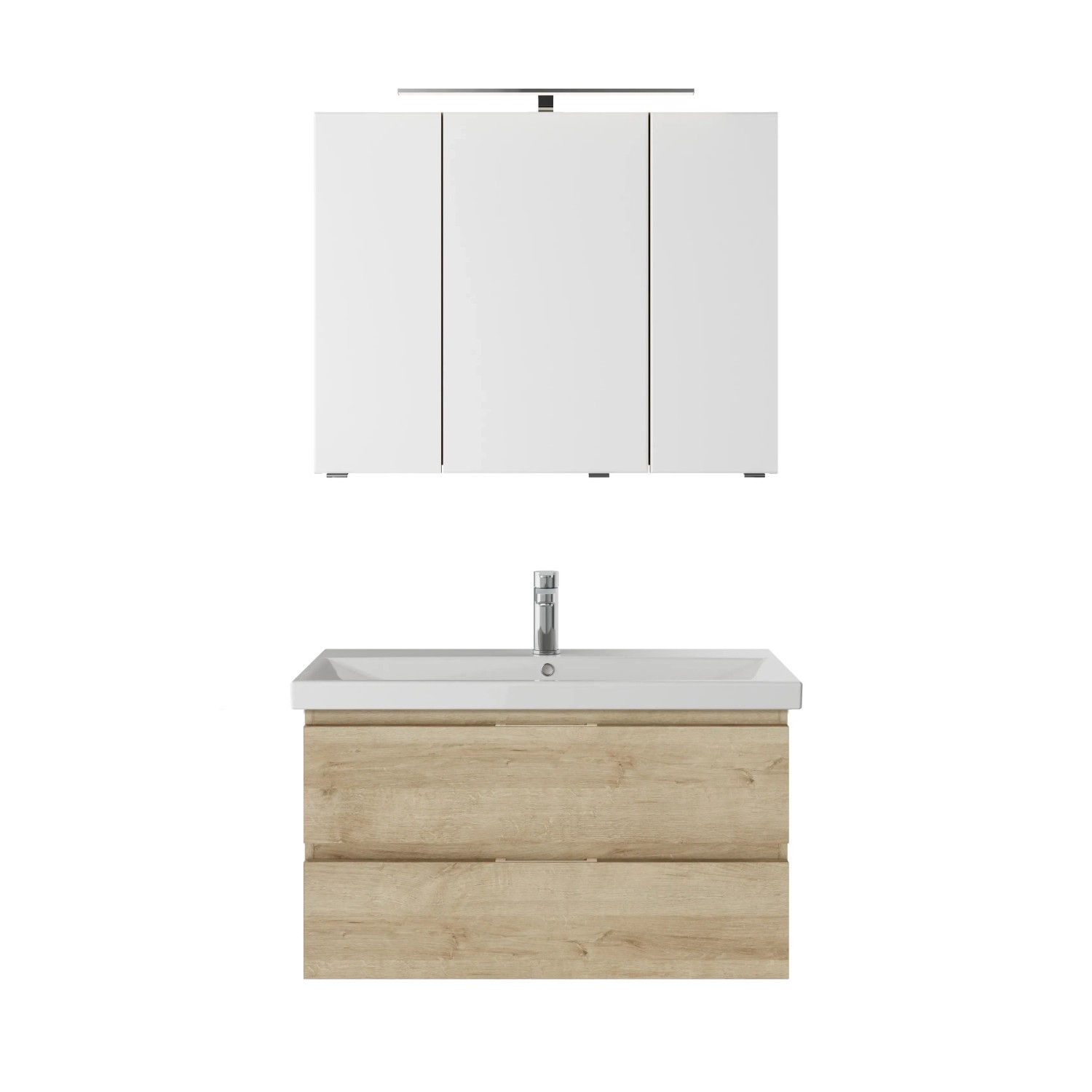 Pelipal Badmöbel-Set Serie 4035 3-tlg. grifflos Riviera Eiche mit ...