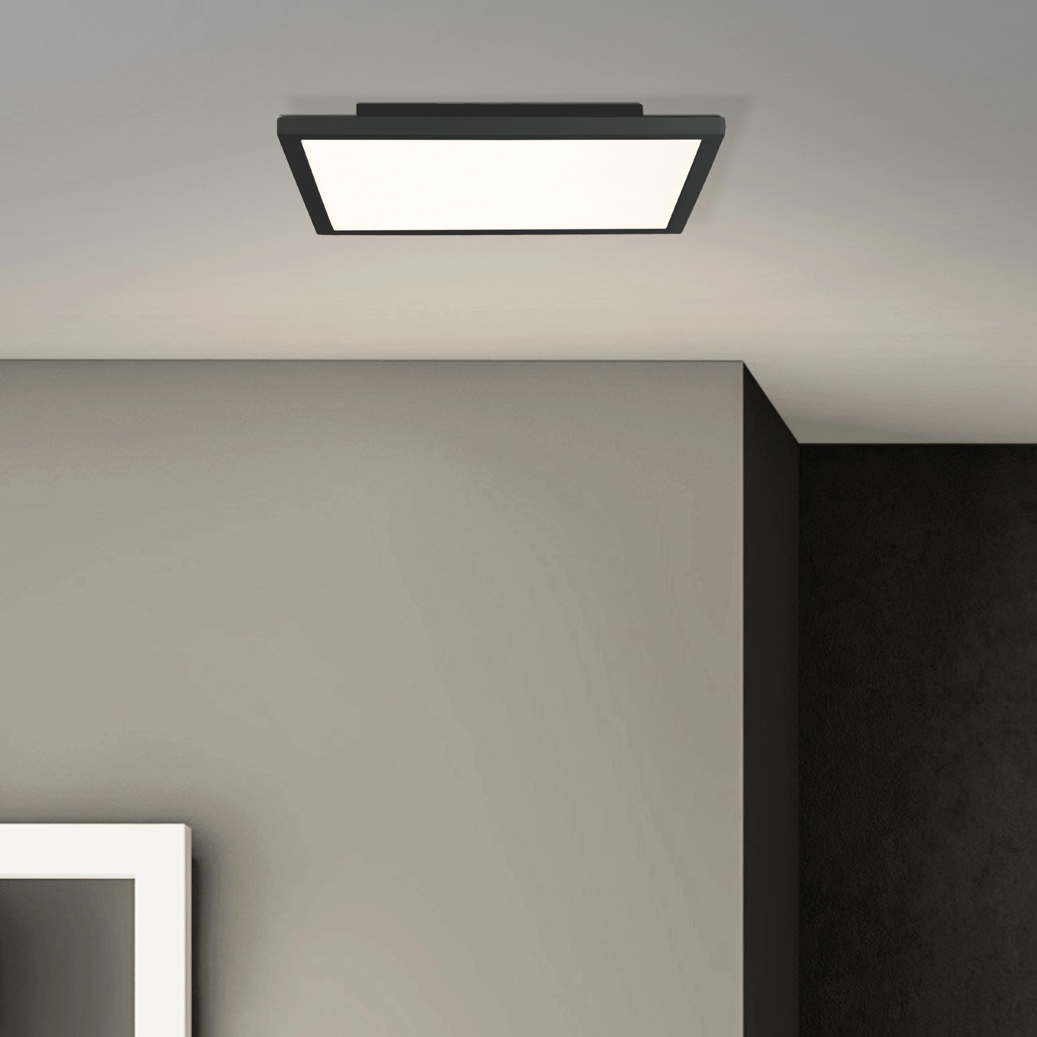 Brilliant LED-Deckenaufbau-Paneel Ceres 25 cm x 25 cm Weiß und Schwarz ...