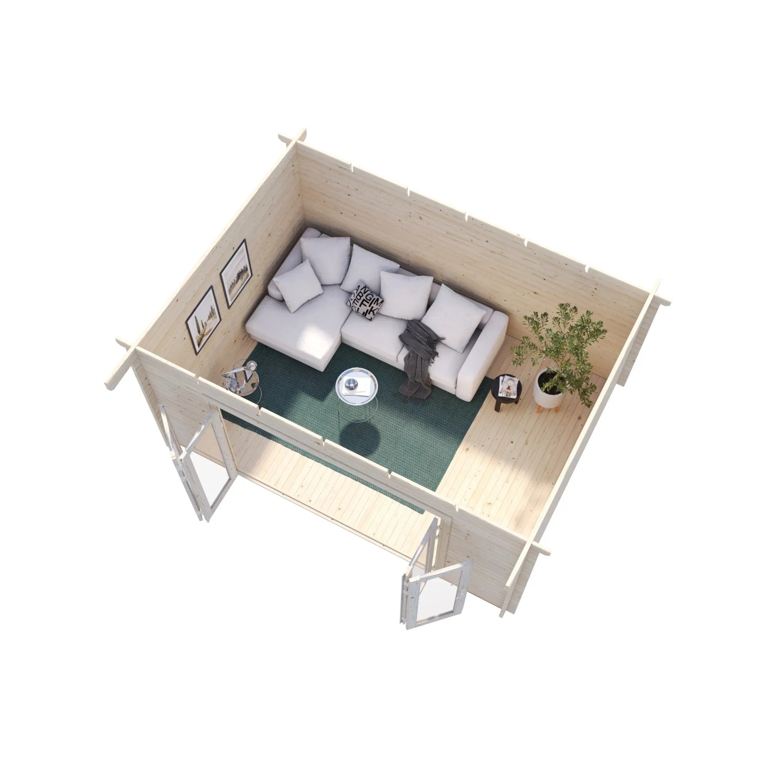 Palmako Gartenhaus Lea Bifold 450 x 330 cm Lackiert Grau-Anthrazit FSC ...