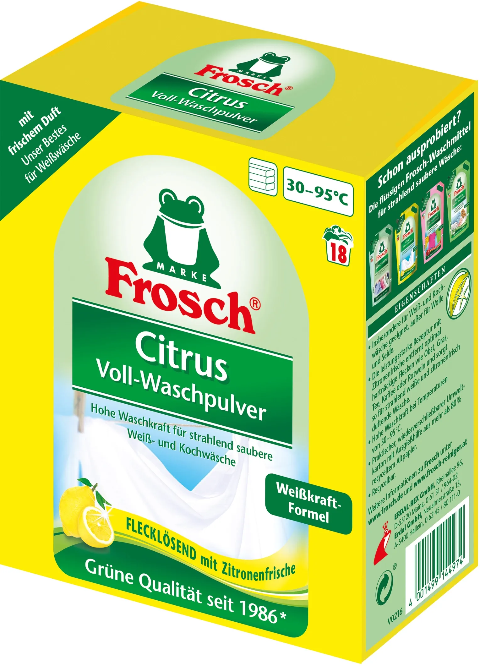 Frosch Voll-Waschpulver Citrus 1,35 kg kaufen bei OBI
