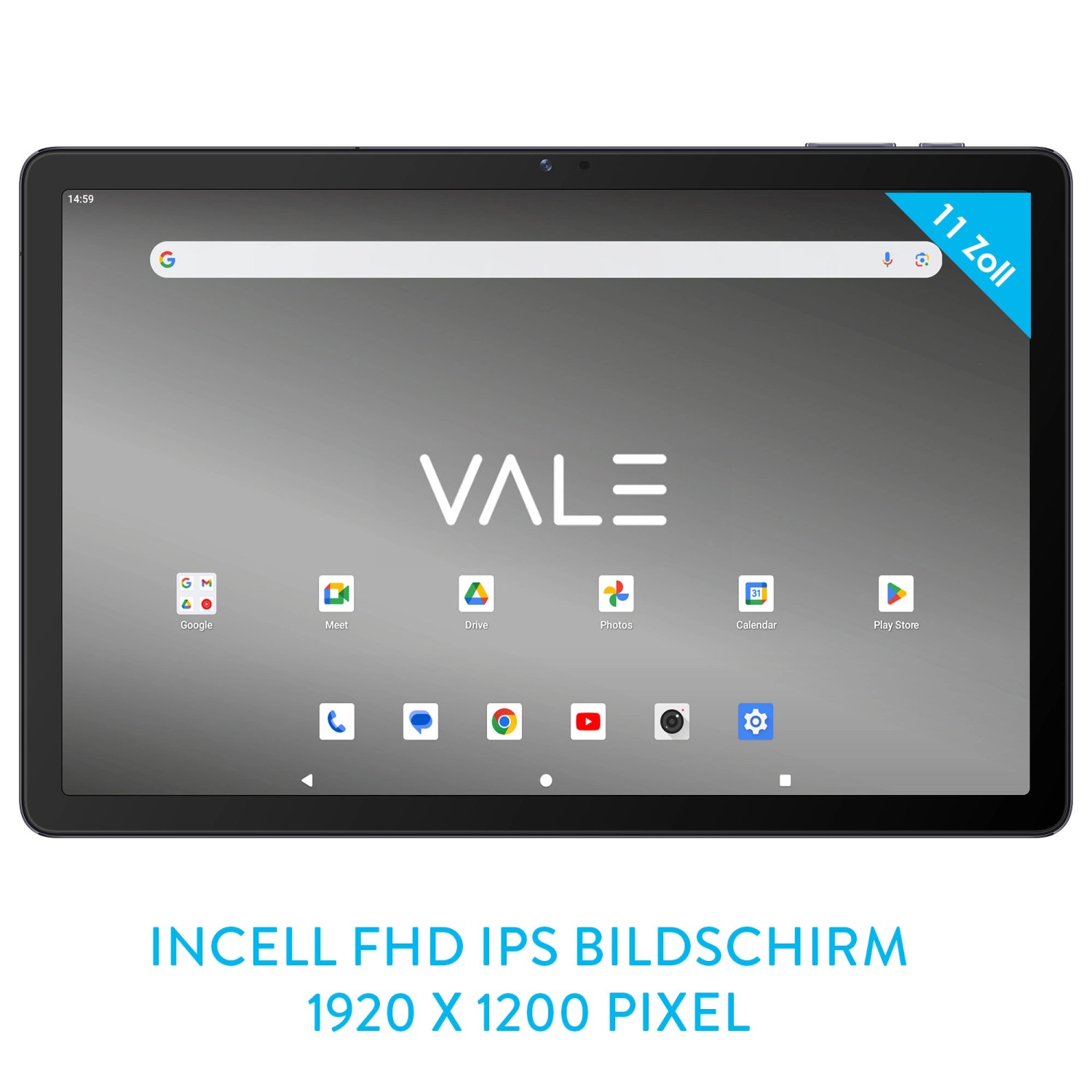 Vale Tablet V11E LTE-4128 Display 27,9 cm (11") Grau Anthrazit Metallic ...