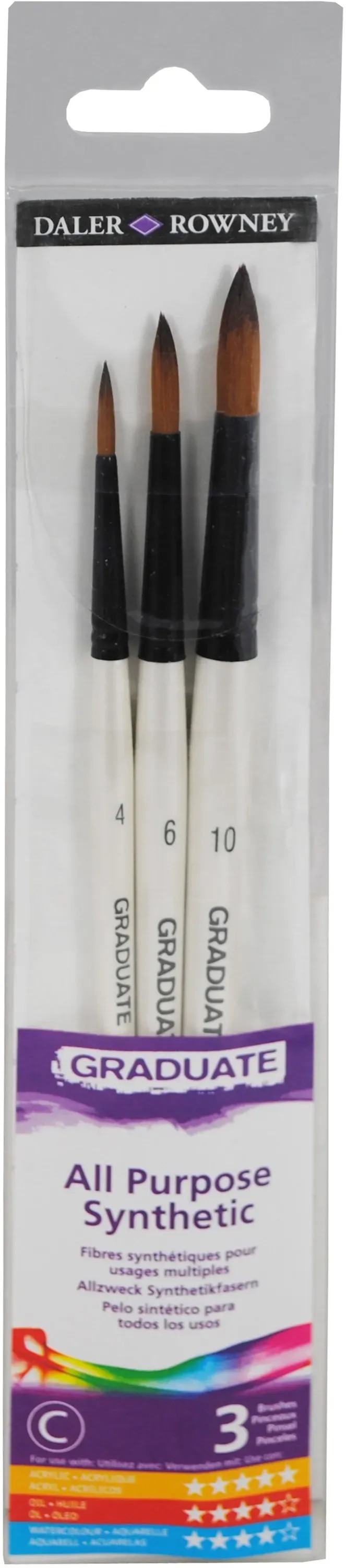 Daler-Rowney Graduate Multitechnik-Pinsel Synthetik 3er-Set kaufen bei OBI