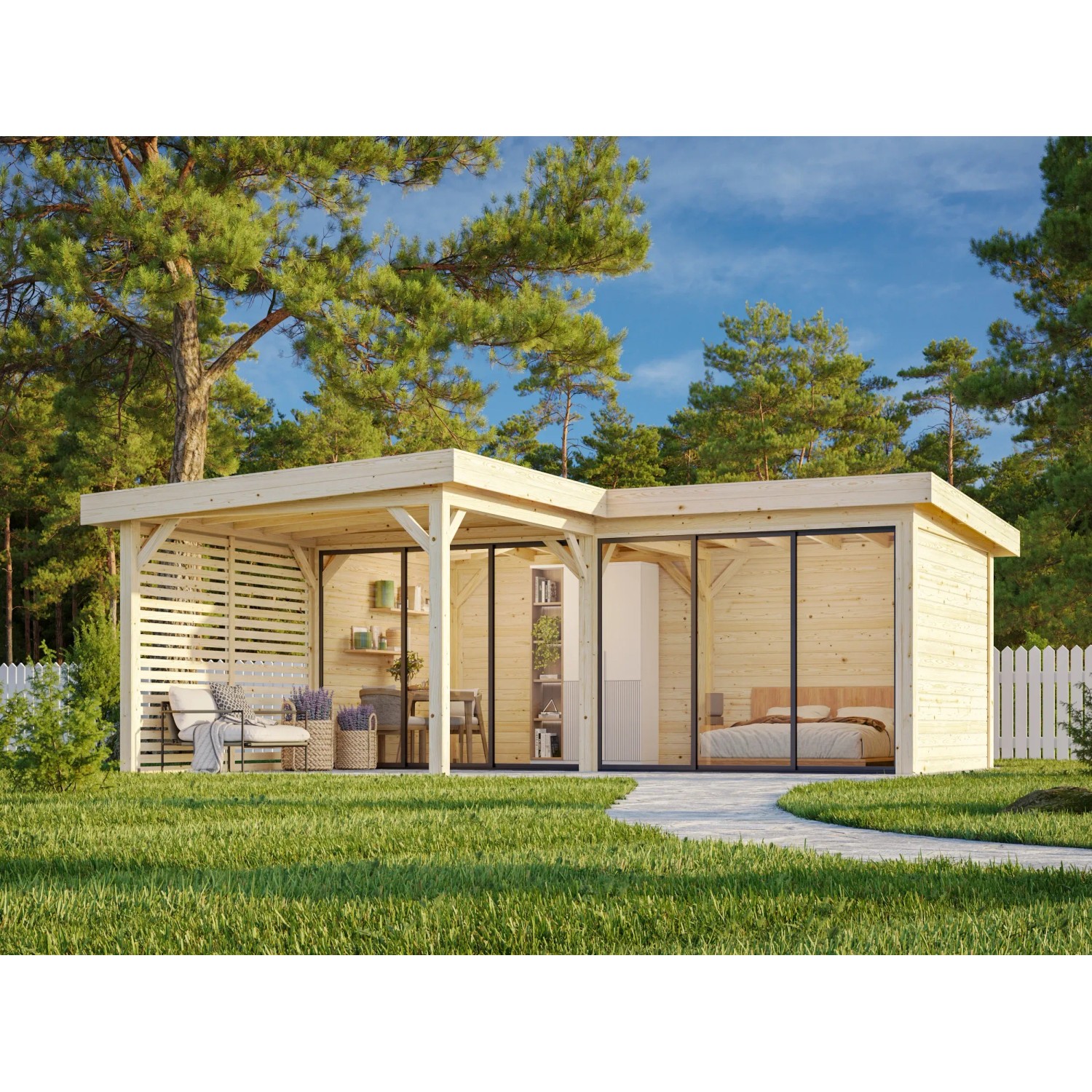 Palmako Pavillon Lenna Set 413 Slide 588 x 588 cm Lackiert Weiß FSC® kaufen bei OBI