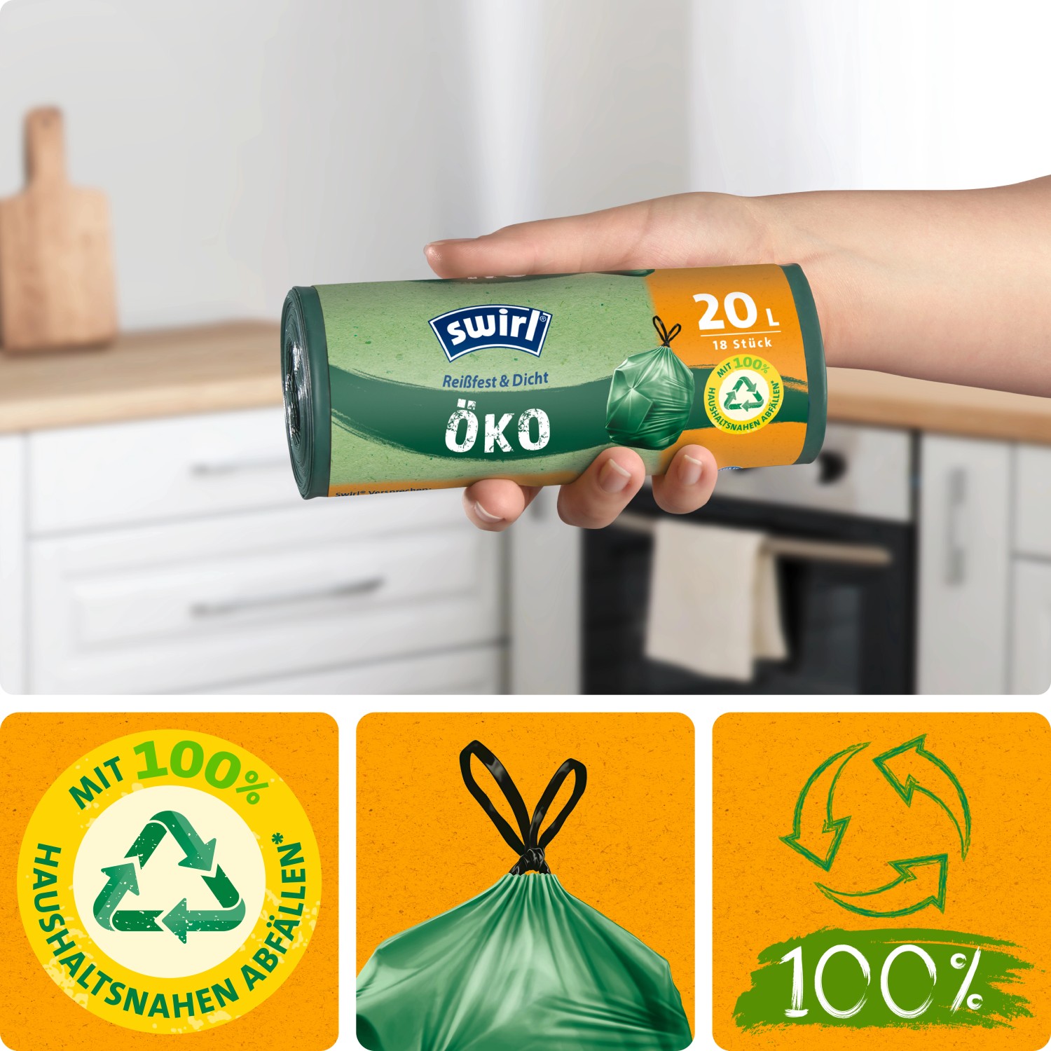 Swirl Müllbeutel 20 l mit Zugband 18 Stück kaufen bei OBI