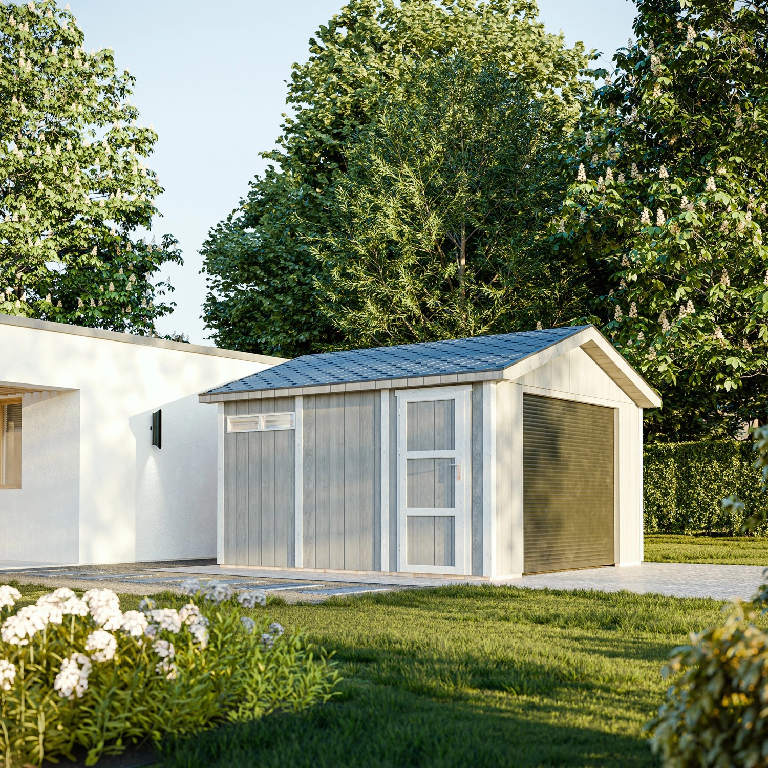 Timbela Garage Premium M990B 378 cm x 412 cm x 269 cm Natur kaufen bei OBI