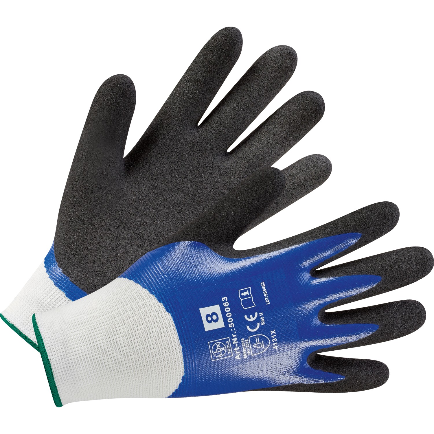 Gartenhandschuh Nitril-Vollbeschichtung Blau-Schwarz Größe 8 kaufen bei OBI