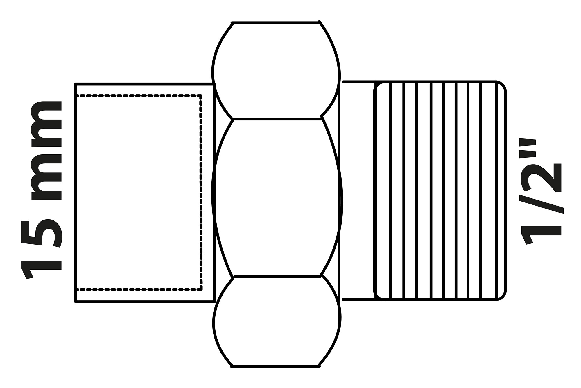 Kirchhoff Verschraubung 15 mm x 21 mm (1/2" AG) Konischdichtend 1 Muffe ...