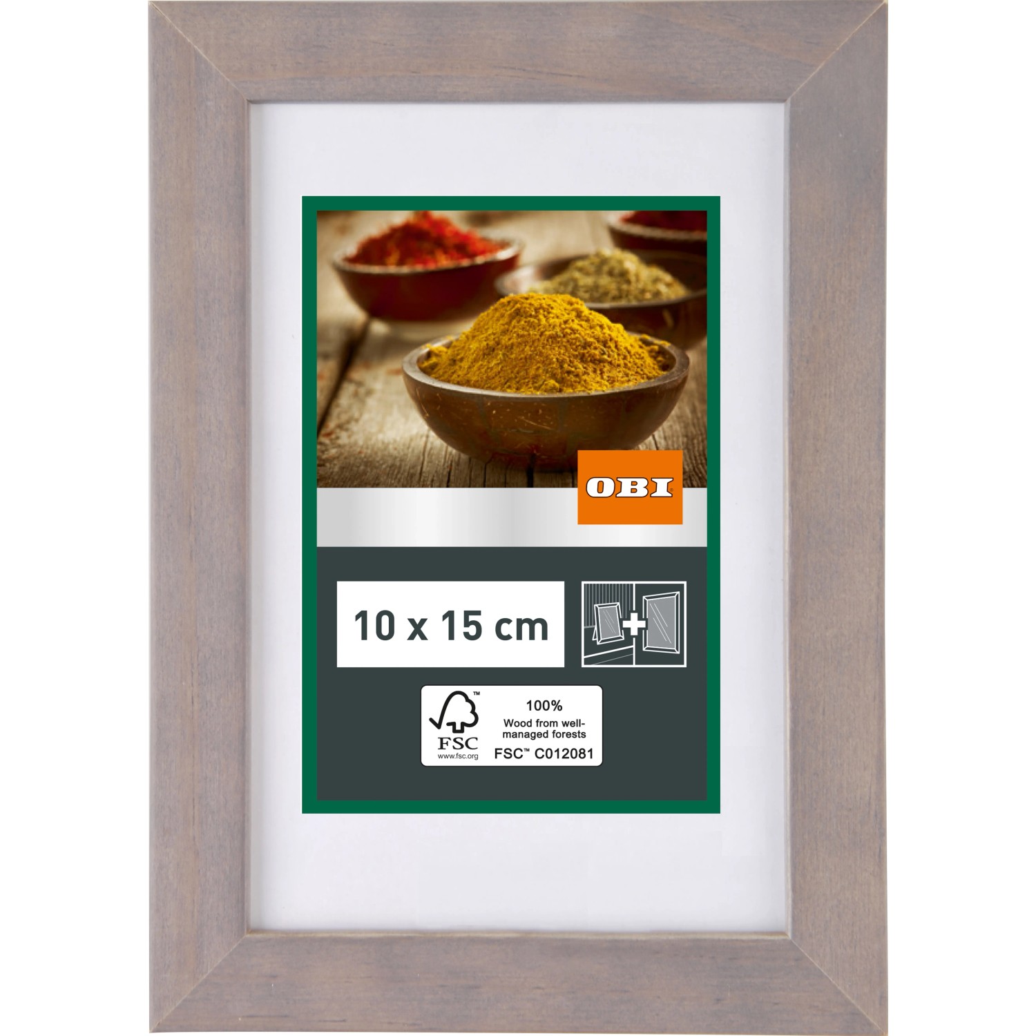OBI Holz-Bilderrahmen Grau 10 cm x 15 cm kaufen bei OBI