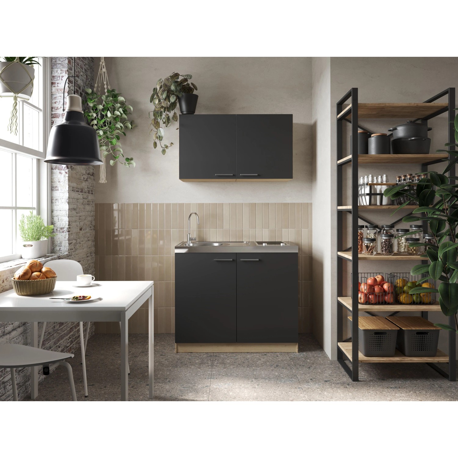 Respekta Küchenmöbel-Set 4 Merle 100 cm Schwarz kaufen bei OBI