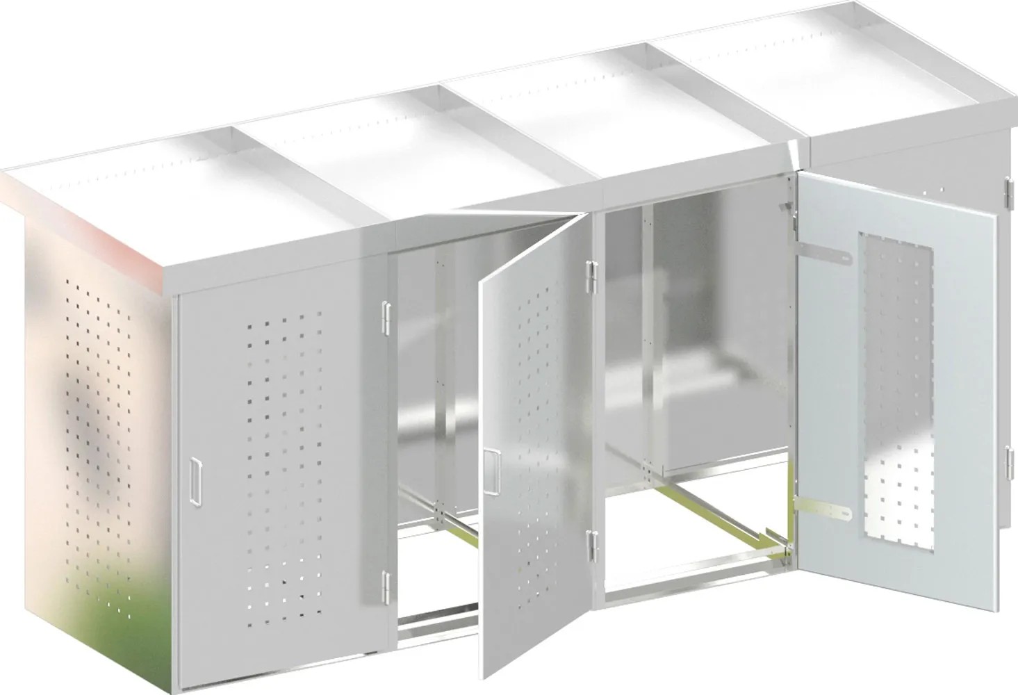 Mülltonnenbox System Binto Edelstahl 4er Box mit Pflanzschale kaufen ...