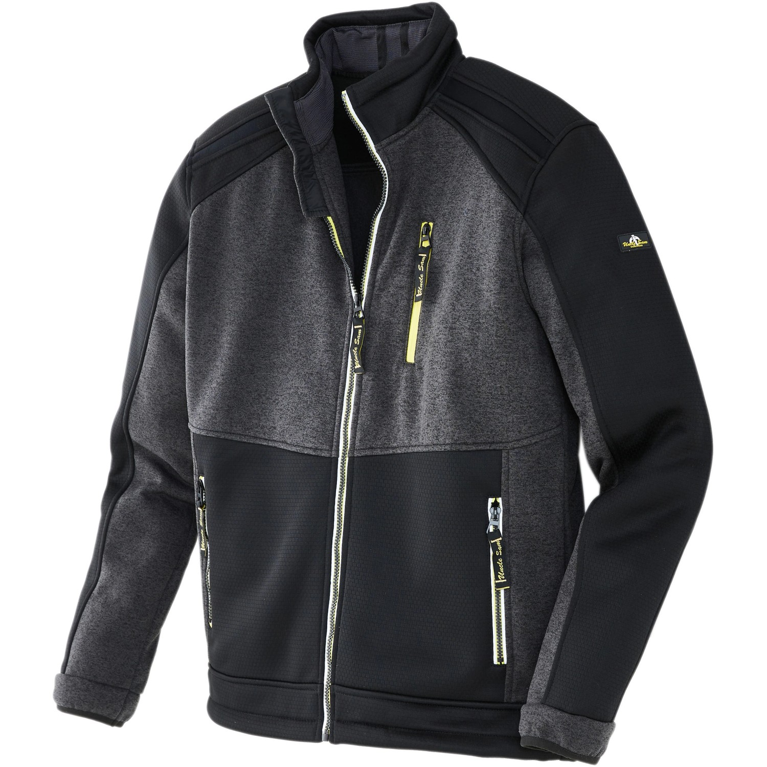 Uncle Sam Herren Strickfleecejacke Schwarz-Gelb Größe XL kaufen bei OBI