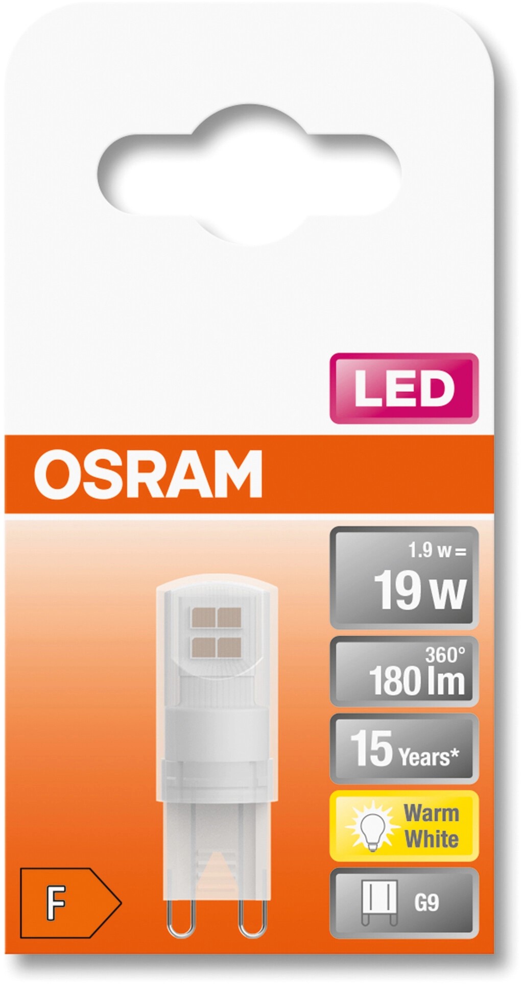 Osram LED-Leuchtmittel G9 1,9 W Warmweiß 180 lm EEK: F 4,6 x 1,5 cm (H x Ø) kaufen bei OBI