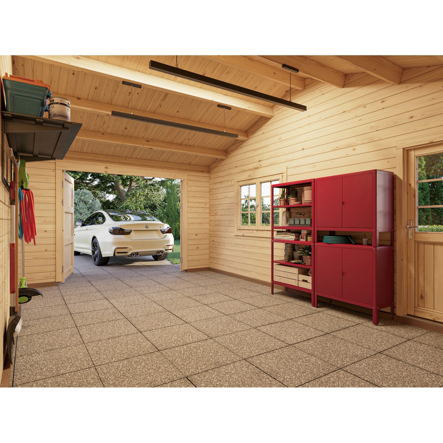 Palmako Garage Roger mit Holztor 956 x 550 cm Lackiert Weiß FSC® kaufen ...