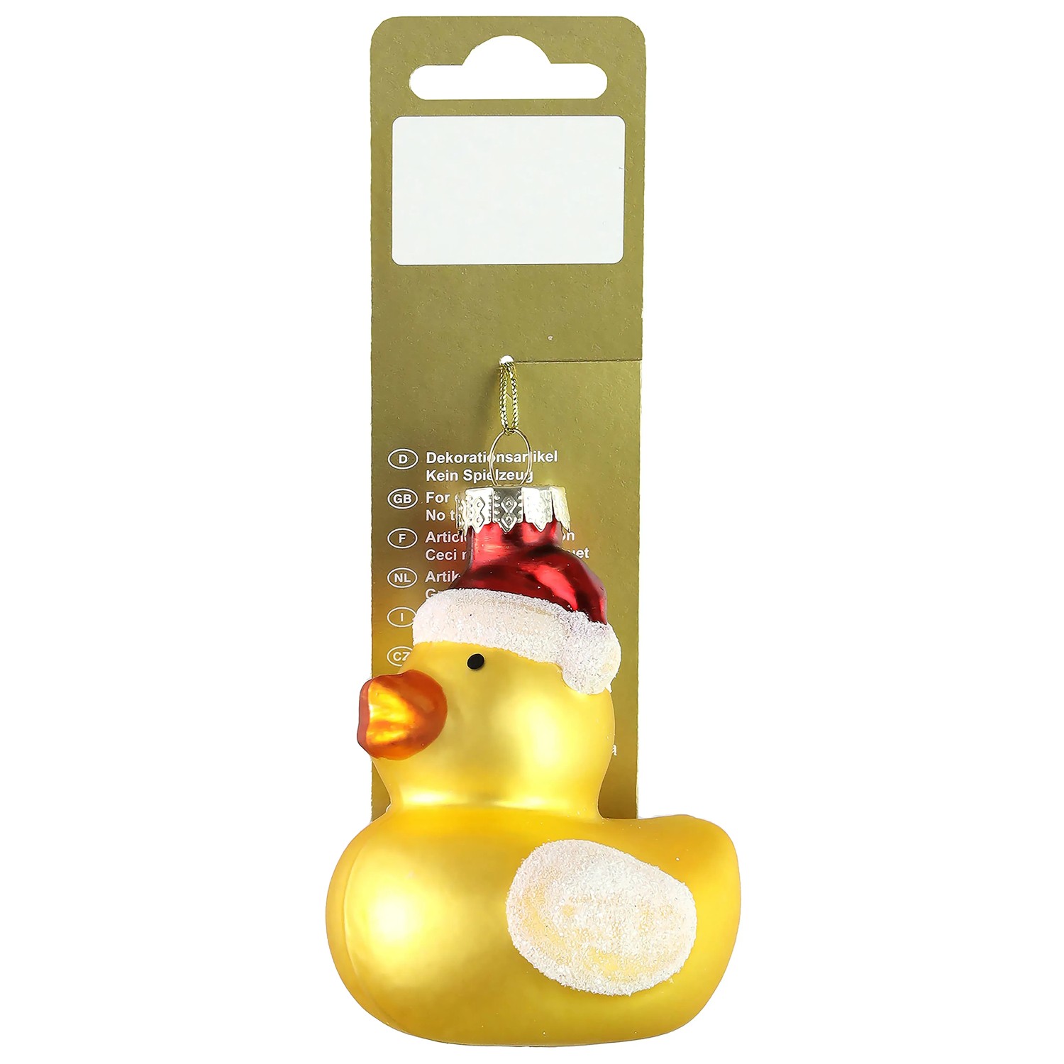 Weihnachts-Deko Entchen zum Hängen aus Glas 6,5 cm x 5,5 cm x 7,5 cm ...