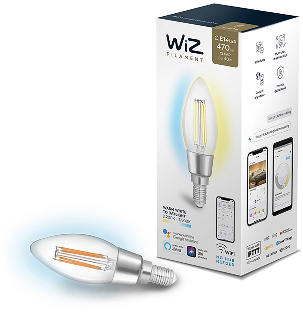 WiZ Smart LED-Leuchtmittel Wifi Filament Clear C35 E27 5,5 W kaufen bei OBI WiZ Smart LED-Leuchtmittel Wifi Filament Clear C35 E27 5,5 W kaufen bei OBI