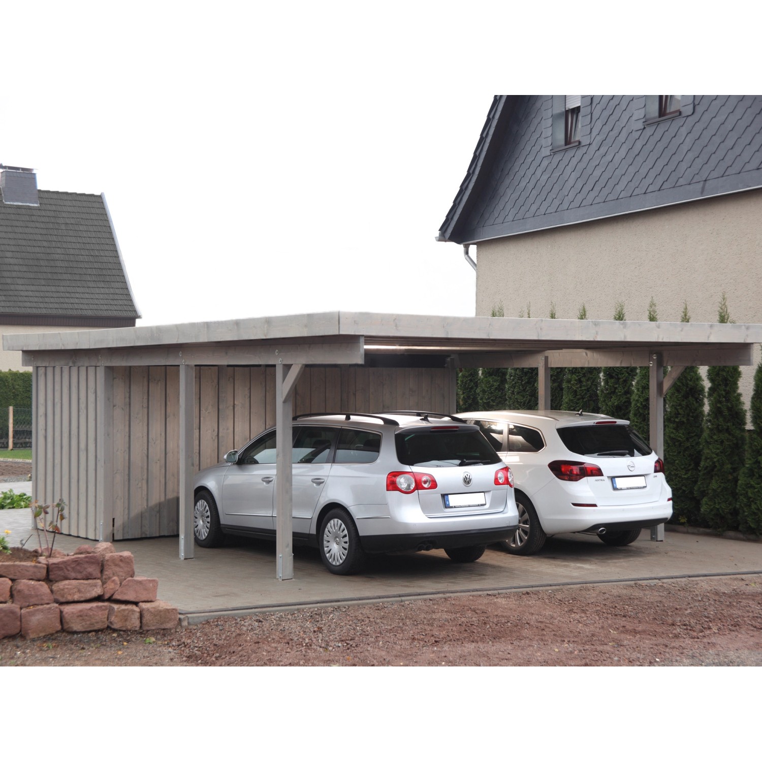 KVH-Doppel-Carport Usedom 2 lasiert Pinie kaufen bei OBI