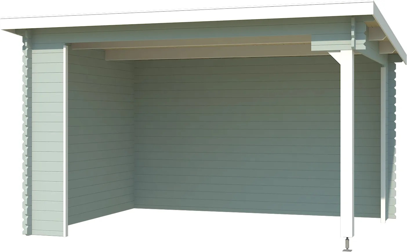 Unterstand / Lounge Buffalo 380 Gletschergrün 28 mm Fundamentmaß 3800 x ...