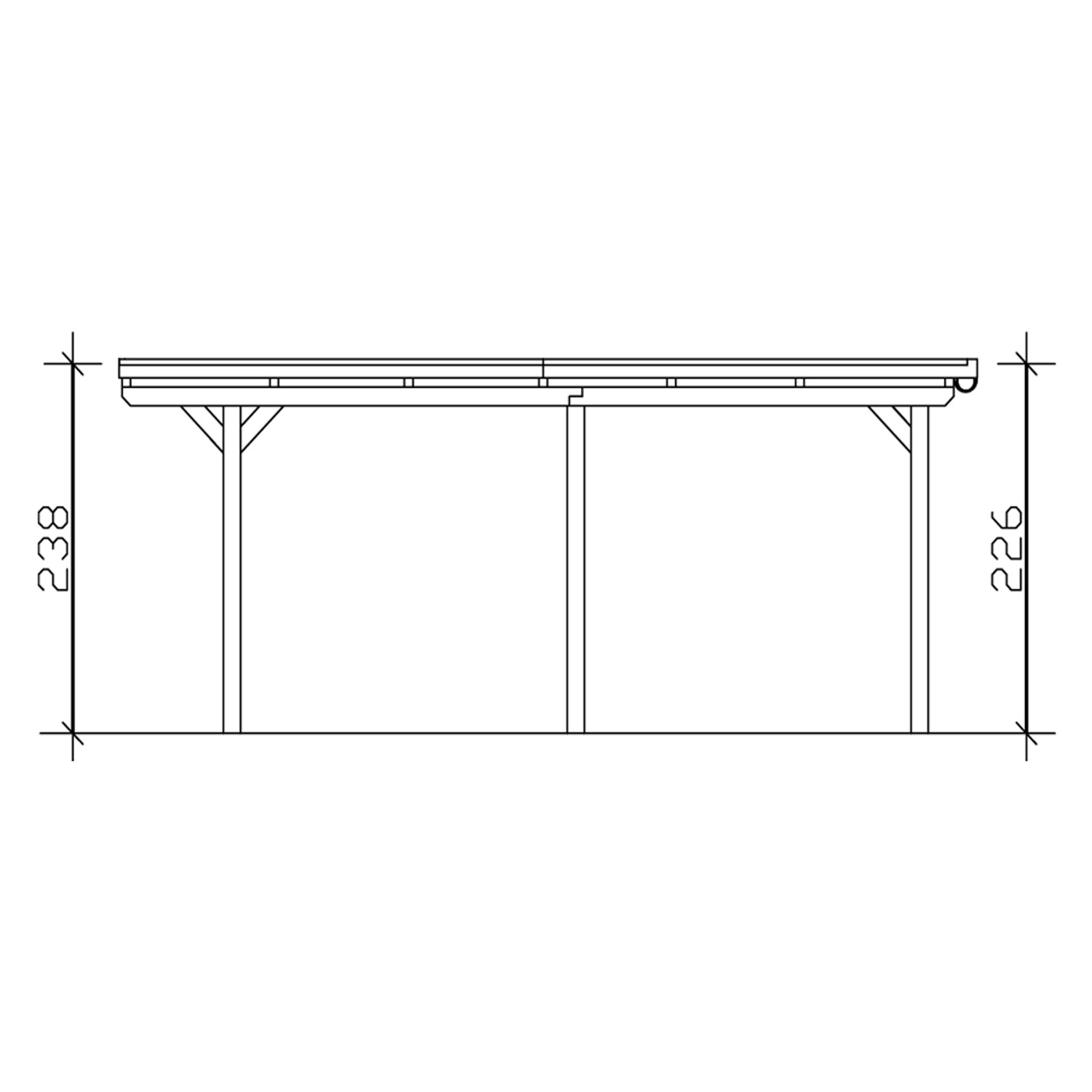 Skan Holz Flachdach-Einzelcarport Emsland 354 cm x 604 cm kaufen bei OBI