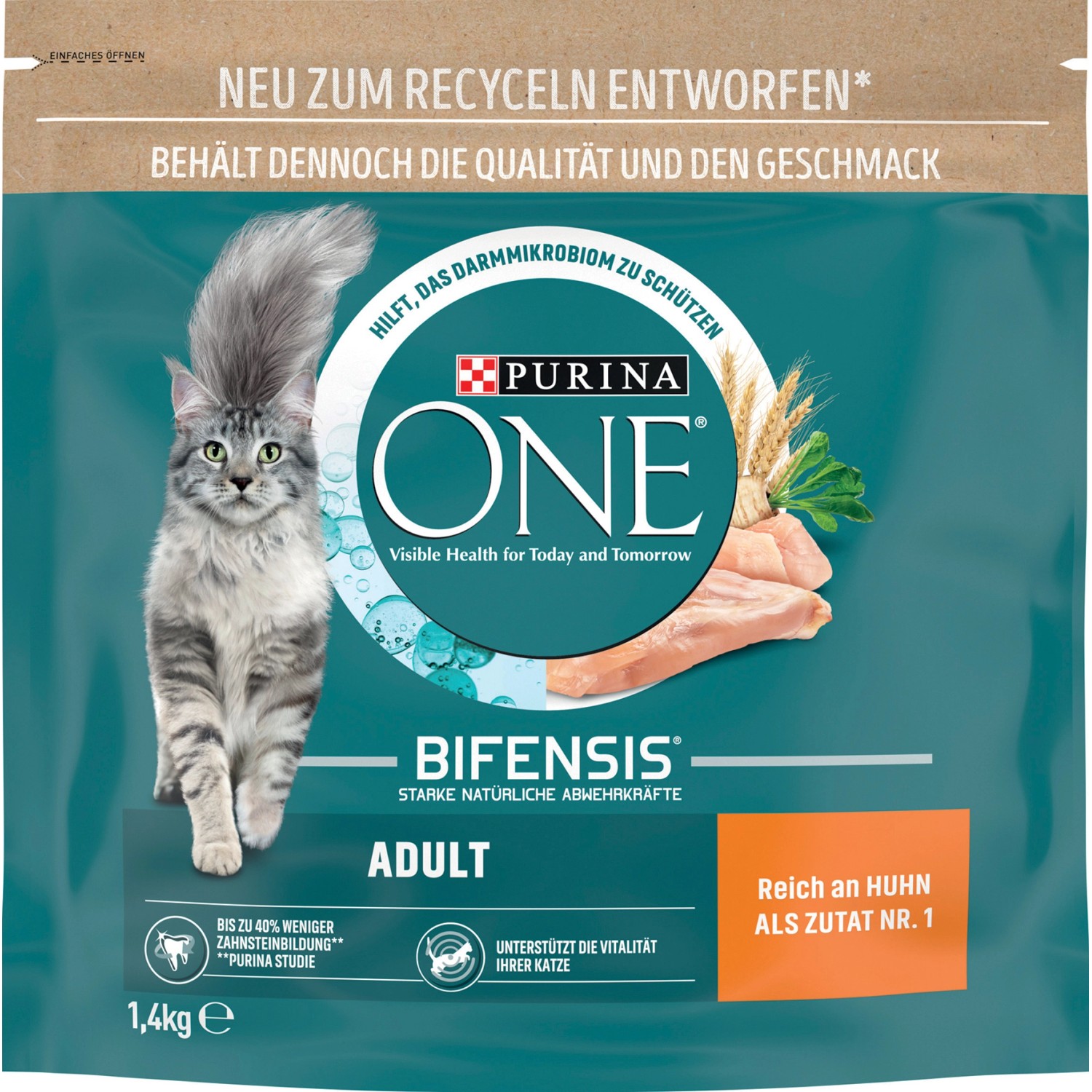 Purina One Katzenfutter Adult reich an Huhn 1,4 kg Beutel kaufen bei OBI