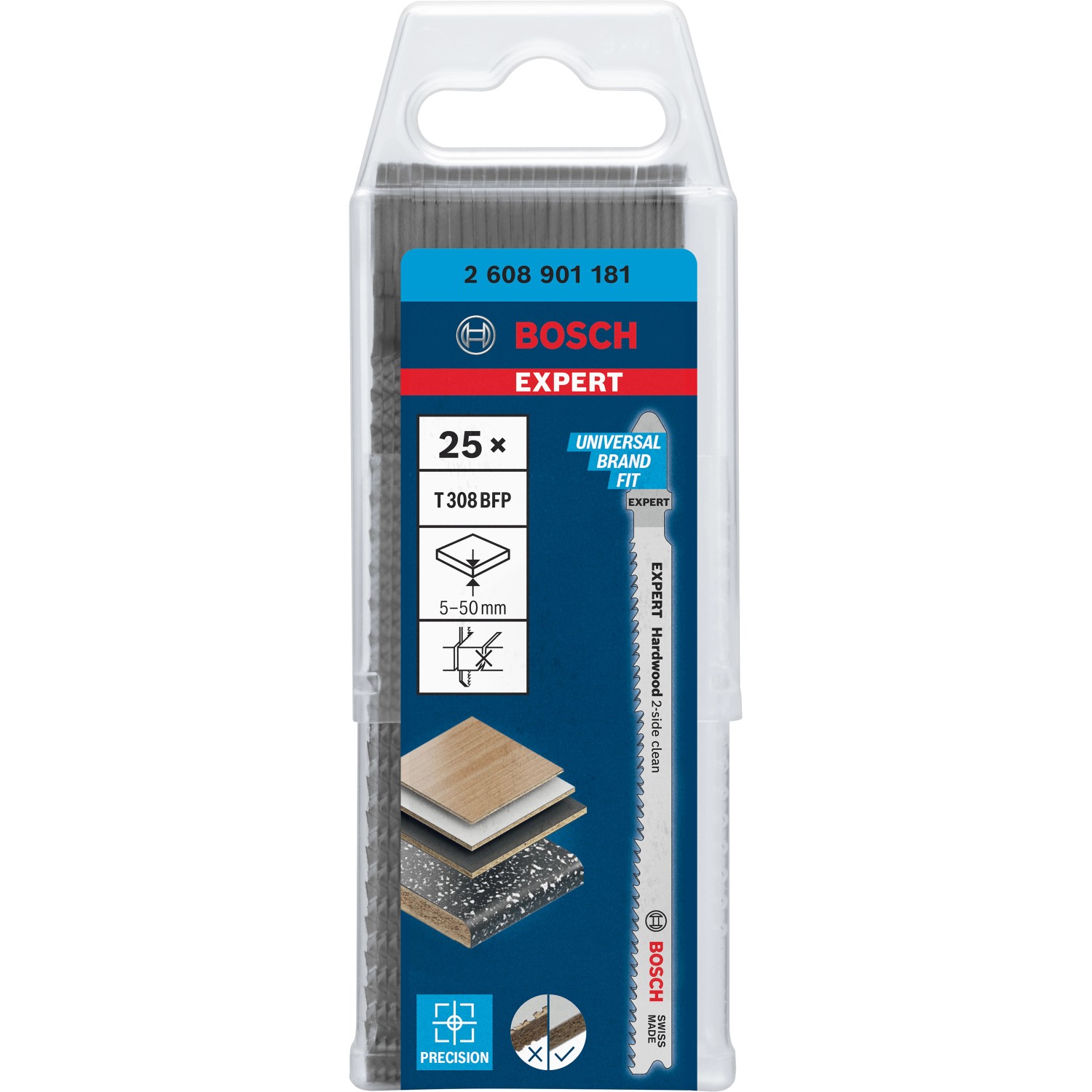 Bosch Expert Stichsägeblätter für laminierte Arbeitsplatten T308BFP 25 ...