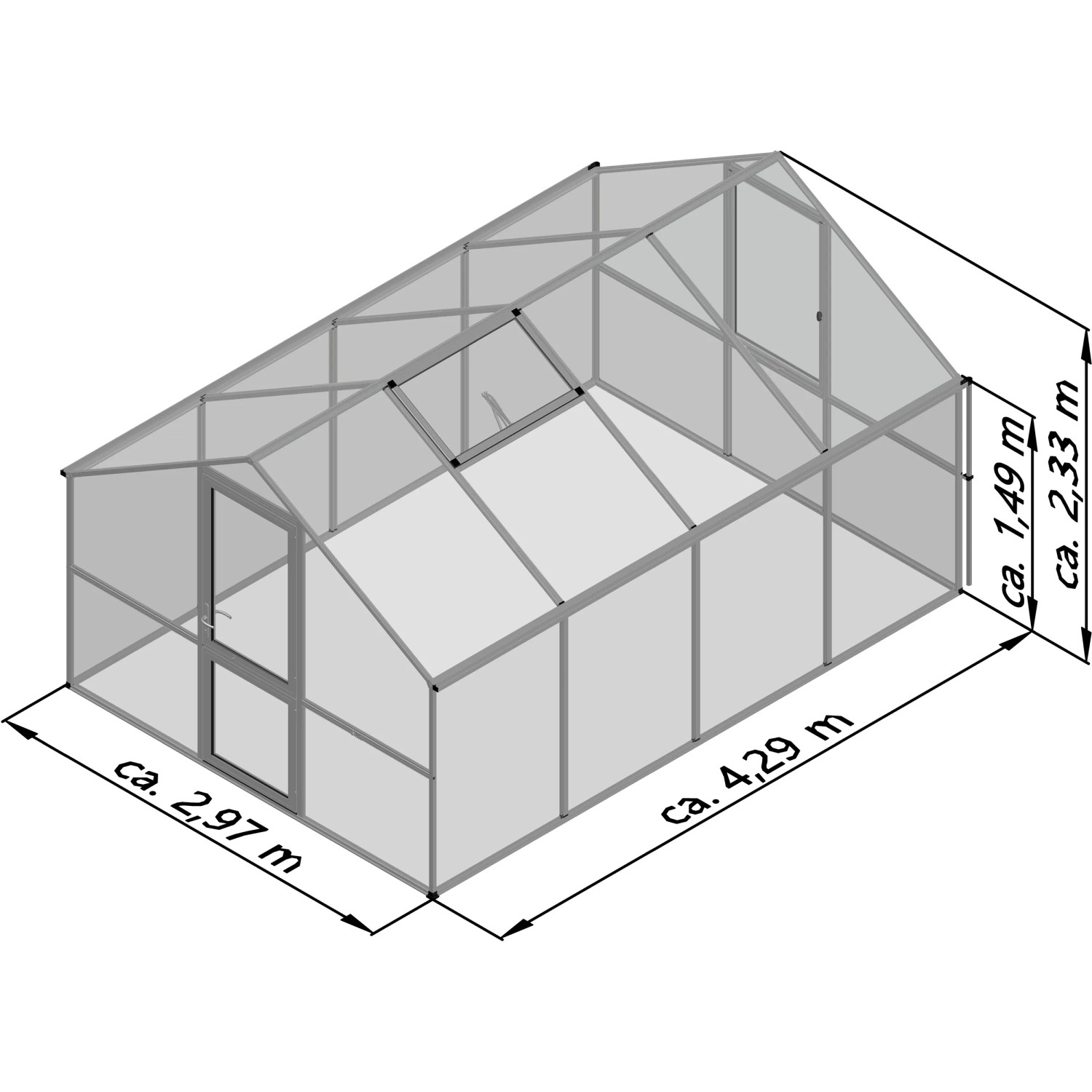 KGT Gewächshaus Orchidee Moosgrün 12,74 m² kaufen bei OBI