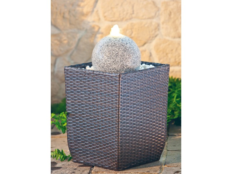 Heissner Gartenbrunnen Granite Wicker LED kaufen bei OBI