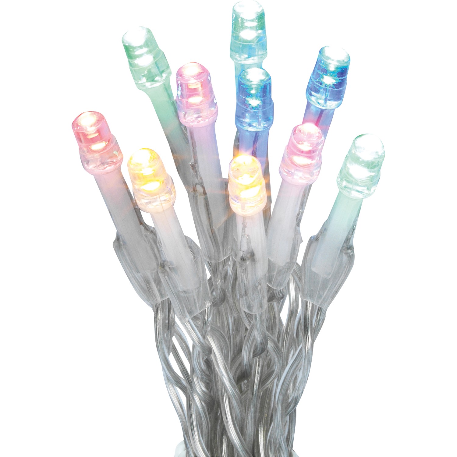LED-Lichterkette 10 bunte LEDs Transparentes Kabel 120 cm kaufen bei OBI